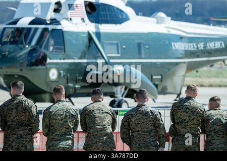 Marine Two with Vice President JD Vance on board, arrives at Joint Base ...