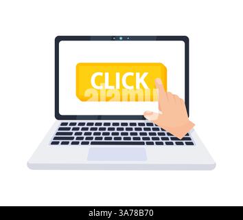 Laptop with website on screen icon: portable computer displaying web ...