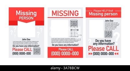 Missing Person Poster Template Stock Vector Image & Art - Alamy