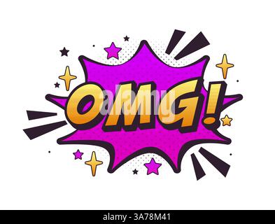 Colorful comic speech bubble expressing surprise and astonishment. Wow ...