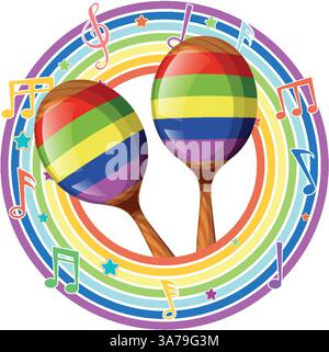 Vibrant maracas surrounded by colorful musical notes Stock Vector Image ...