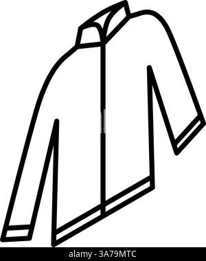 blouson, Clothes simple line drawing icon in black and white, Vector ...