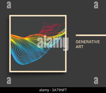 Array with Dynamic Particles. Textbook, booklet or notebook mockup. Business brochure. Cover ...