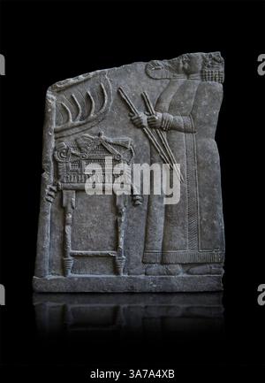 Assyrian wall relief depicting the royal lion hunt. Assyrian, about 645 ...