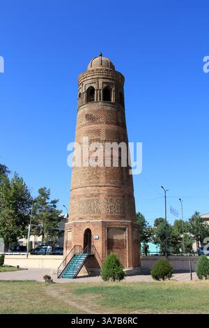 The Uzgen Minaret in the city of Uzgen was built in the 11th century ...
