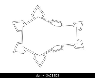 Bastion fortress plan. Structure of fort walls with ravelins and ...