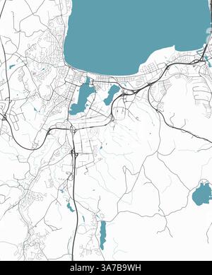 Map of Jonkoping, Sweden. Detailed city vector map, municipality area ...