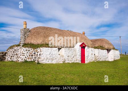 Traditional hebridean cottage, Isle of Tiree, Inner Hebrides, Scotland ...