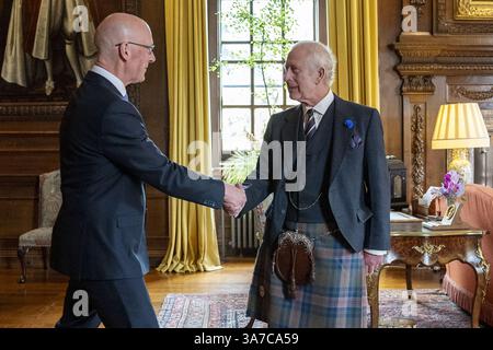 King Charles III during an audience with Ms Cherie Nisbet, High ...