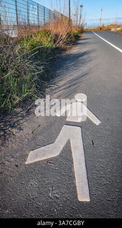 White stick figure on asphalt Stock Photo - Alamy