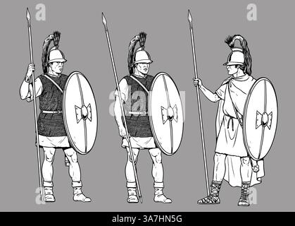 The Ptolemaic soldiers. Ancient army. Historical drawing Stock Photo ...