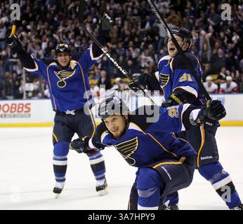 St. Louis Blues' Vladimir Tarasenko, right, gets tangled up with Vegas ...