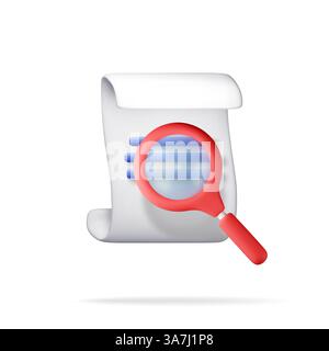 document file with magnifying glass isolated icon vector illustration ...