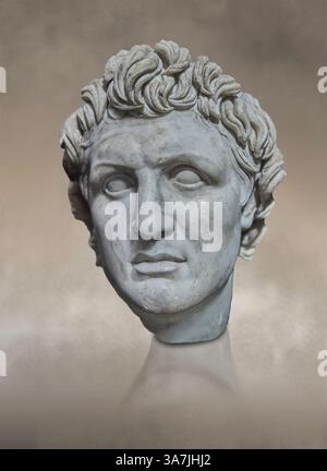 Ancient Greek marble portrait bust of the 1st Pergamon King Attalos I ...