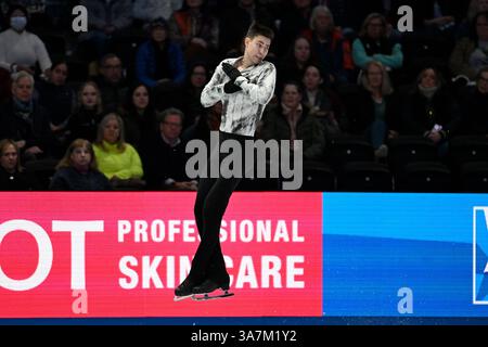 TD Garden. 27th Mar, 2025. Boston, Mass: Jari Kessler of Croatia skates ...