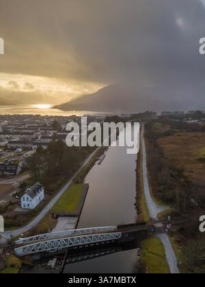 FORT WILLIAM SCOTLAND BANAVIE THE RAILWAY SWING BRIDGE OVER THE ...