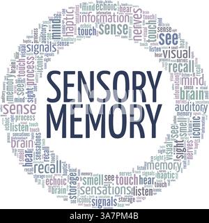 Sensory Memory vector illustration word cloud isolated on white ...