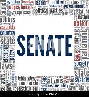 Senate vector illustration word cloud isolated on white background ...