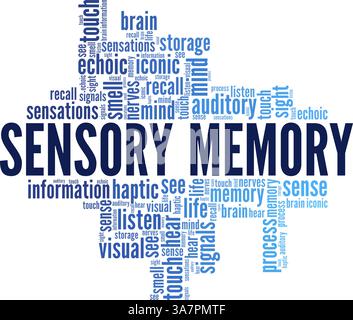 Sensory Memory vector illustration word cloud isolated on white ...