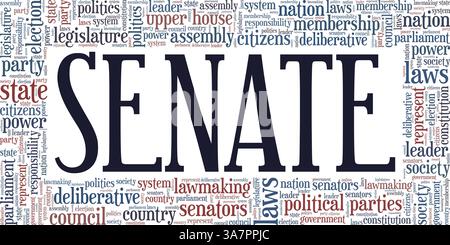 Senate vector illustration word cloud isolated on white background ...