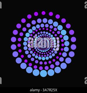 Dots that makes circle with spiral optical illusion effect. Abstract ...