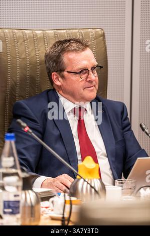 Paul Van Miert NVA at the Flemish parliament plenary meeting in ...