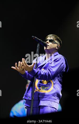 YSY A performs during his concert at the Movistar Arena, on 27 March ...