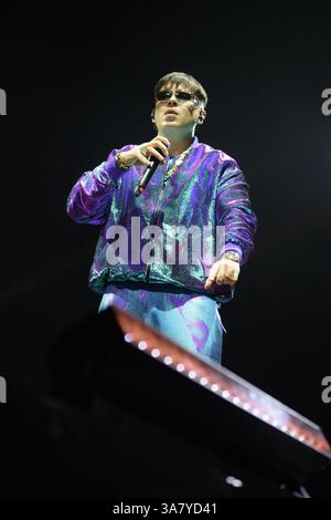 YSY A performs during his concert at the Movistar Arena, on 27 March ...