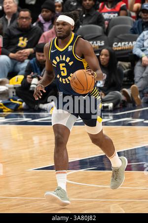 Indiana Pacers forward Jarace Walker (5) in the second half of an NBA ...