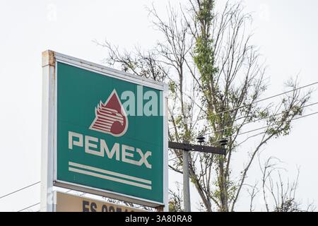 Sign of Pemex Gas Station Stock Photo - Alamy