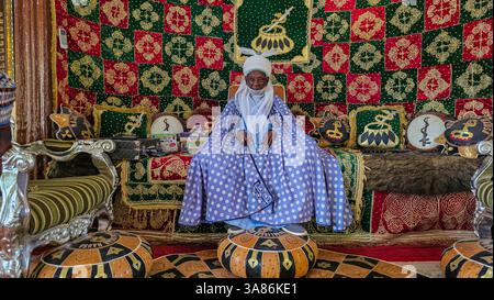 Emir of Daura in the Fadar Daurama Emir's palace, Daura Emirate ...
