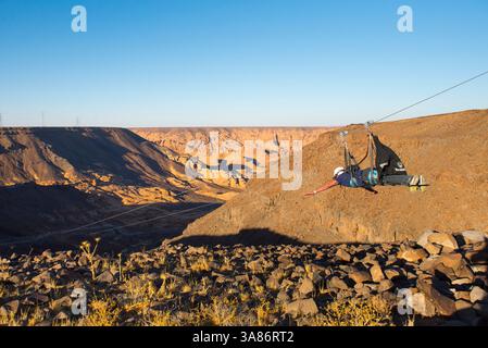 AlUla Zipline, from Harrat volcanic plateau, racing 1.5km at up to ...