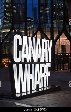 Canary Wharf Sign, Docklands, London, England, United Kingdom Stock ...