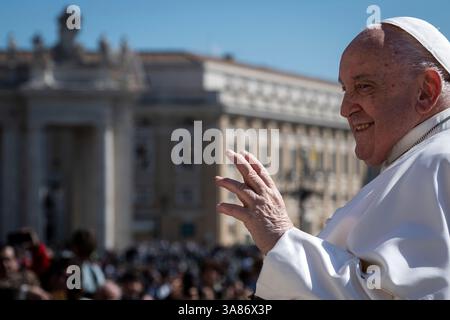 Pope Francis during his weekly general audience Wednesday in St. Peter ...