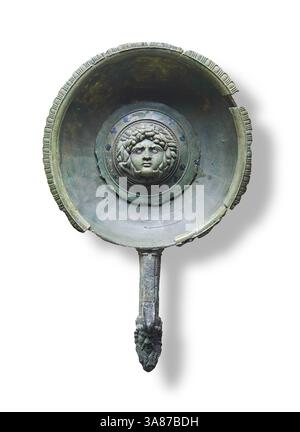 Roman British shallow handled ceremonial libation bowl known as a ...