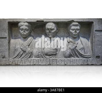 Roman funerary relief of Lucius Ampudius Philamusus, freedman of Lucius ...