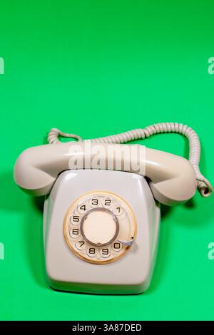 Vintage phone with a turn dial Stock Photo - Alamy