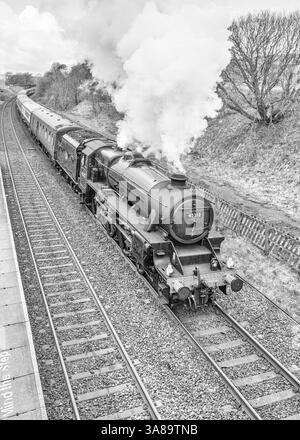 LMS Class 5MT 45212 Black Five steam locomotive passing through Long ...