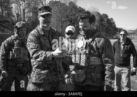 Vice President JD Vance speaks during a visit to airmen and family ...