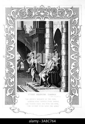 Steel Engraving of Cushi Bringing Tidings (Samuel) Cushite Bringing ...