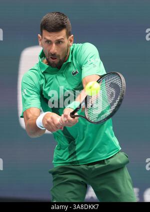 Miami, USA. 28th Mar, 2025. March 28, 2025: Novak Djokovic (SRB ...
