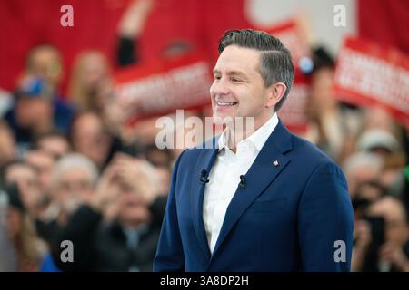 Conservative Leader Pierre Poilievre speaks during the party's town ...