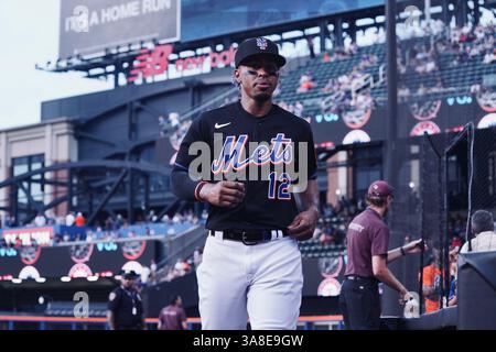 New York Mets shortstop Francisco Lindor (12) fielding during an MLB ...