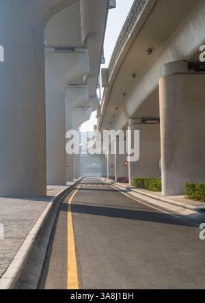 Doha, Qatar - February 24, 2025: A modern highway view of Sabah Al ...