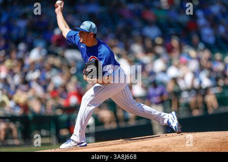 Chicago Cubs pitcher Brad Keller (40) throws during the ninth inning of ...