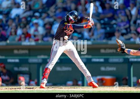 Atlanta Braves' Jurickson Profar hits a single in the seventh inning of ...