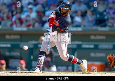 Atlanta Braves outfielder Michael Harris II (23) celebrates his solo ...