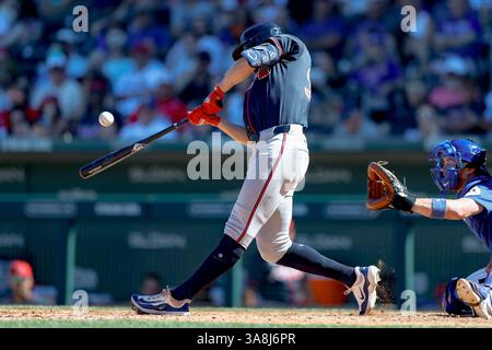 Atlanta Braves outfielder Eli White (36) strikes out in the ninth ...