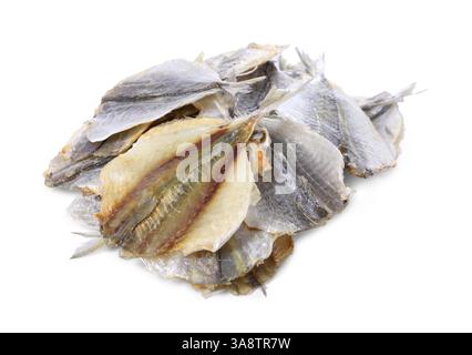 Dried cod fish fillets isolated on white Stock Photo - Alamy
