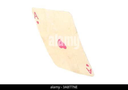 One old vintage playing card isolated on white Stock Photo - Alamy